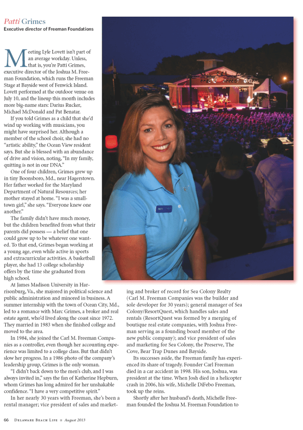 Delaware Beach Life Magazine Women of Distinction | Carl M. Freeman ...